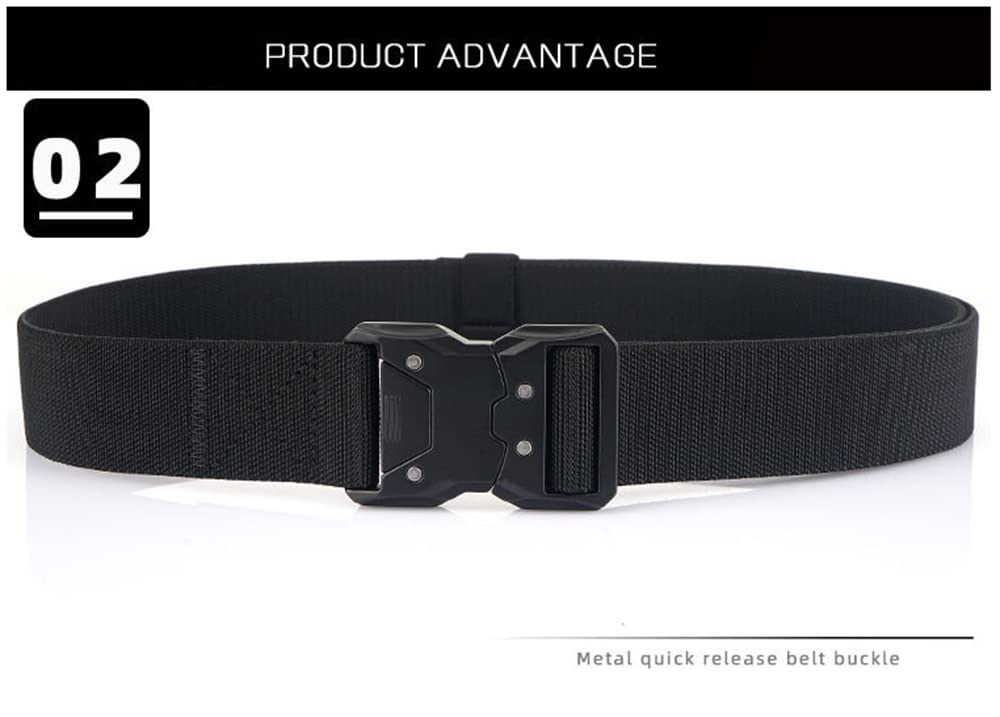FLYYQMIAO Men's Tactical Belt,Military Utility Belt Nylon Web Rigger Belt Work Belt with Heavy-Duty Quick-Release Buckle,Adjustable Hard Metal Buckle, Nylon Breathable Elastic Web Belts (style5)