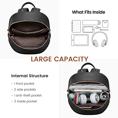 LOVEVOOK Leather Backpack Purse for Women, Casual Backpack, Cute PU Satchel Backpack, Water Resistant Travel Backpack, Fashion Purse