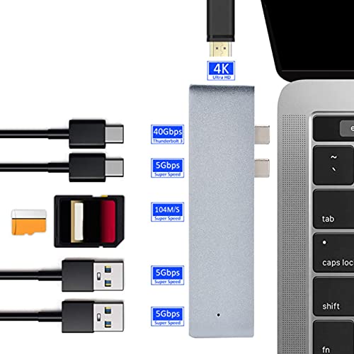 USB Hub, Multiport 7 in 2 Mini USB Adapter for