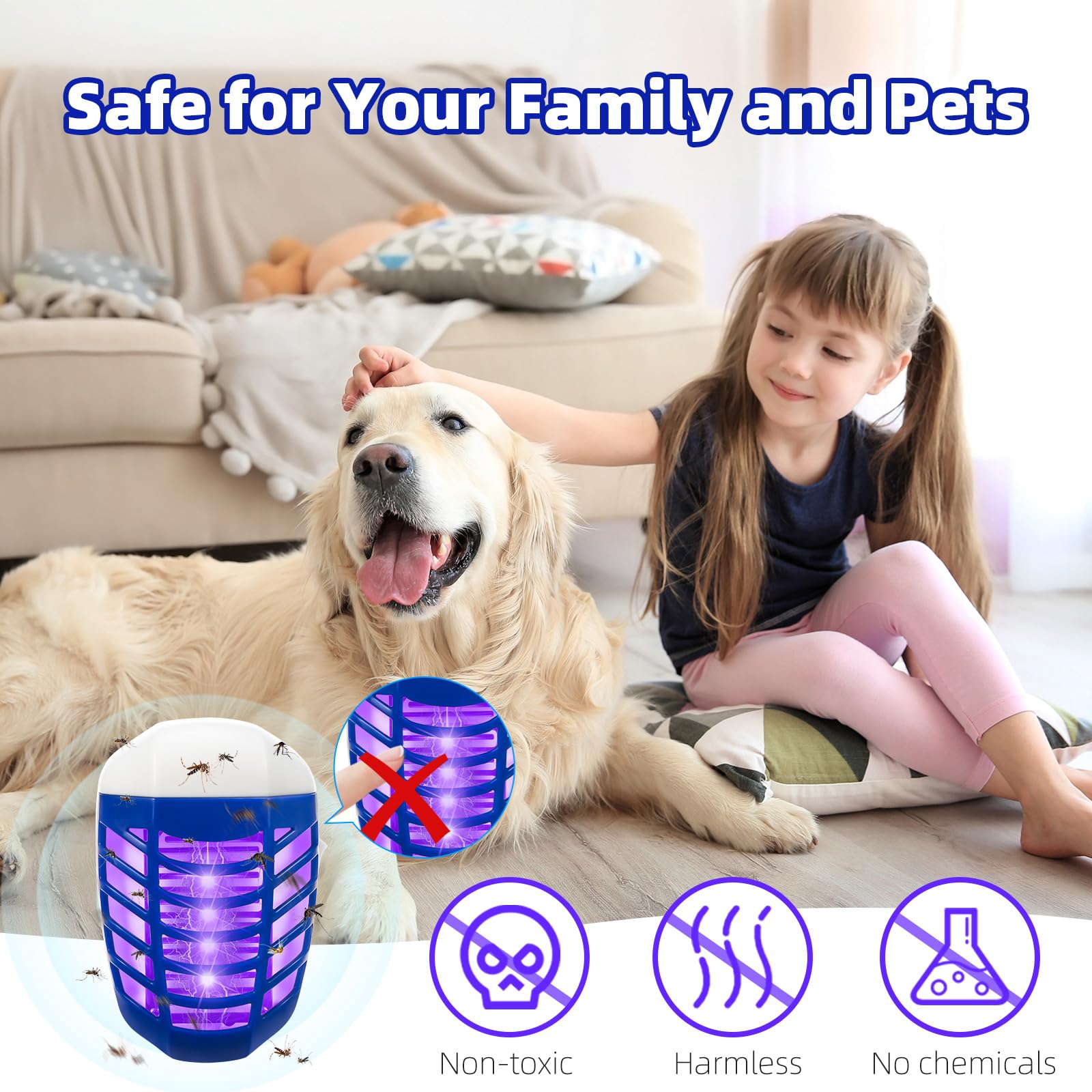 Jahy2Tech Indoor Bug Zapper 6 Pack Electronic Mosquito Zapper Indoor Mosquito Killer Lamp with UV Light Attractant,Plug in Fruit Fly Traps Indoor for Home,Living Room,Office Insect Traps Pest Control
