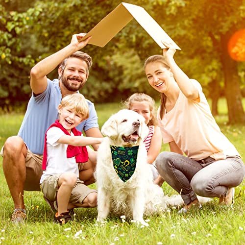 St. Patrick's Day Dog Bandanas: Holiday Puppy Bandanas Pet Party Scarf Triangle Bibs Handkerchief for Small Medium Large Breed Dogs Gift