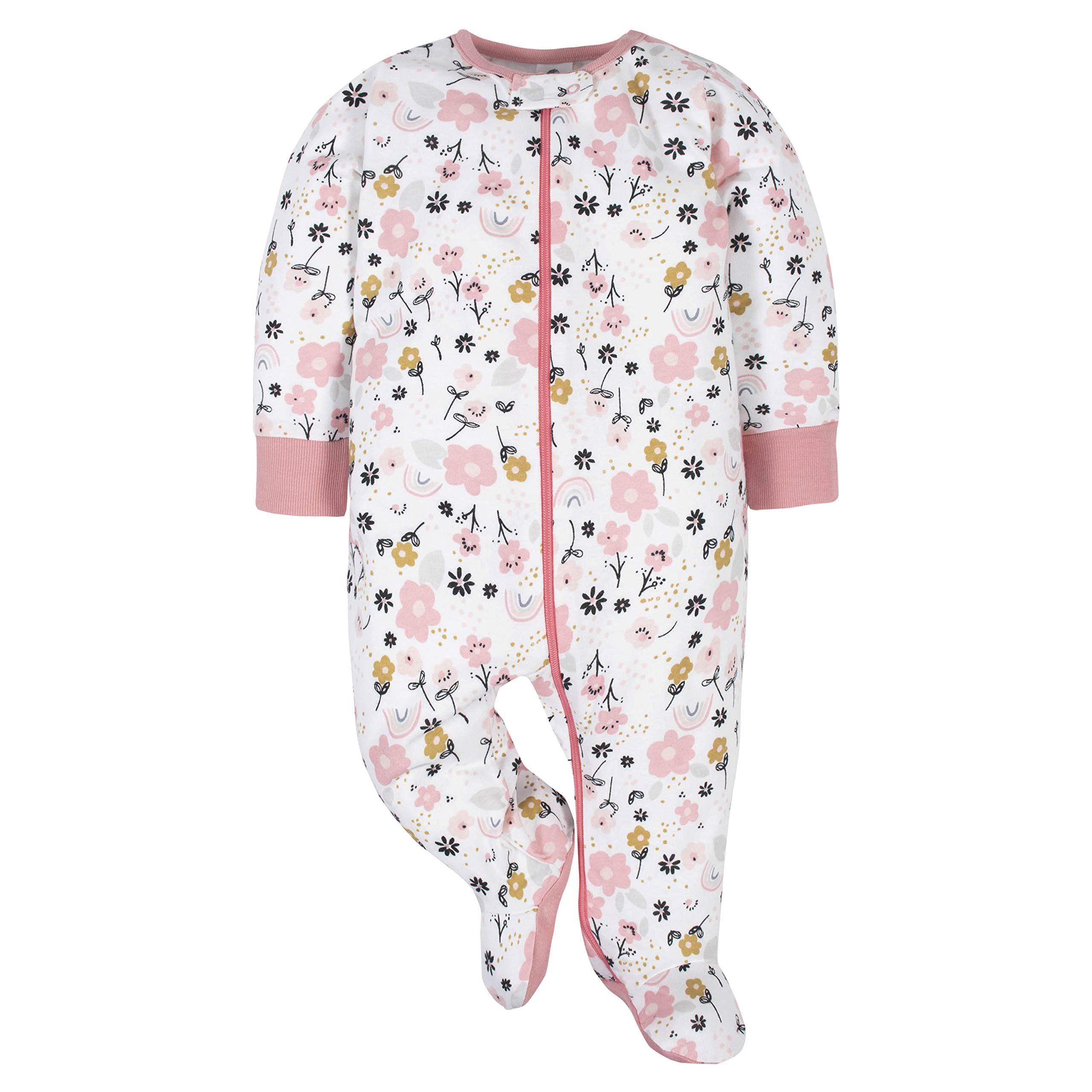 Gerber Baby Girls 4 Pack Sleep 'N Play Footie Bear Pink 6-9 Months