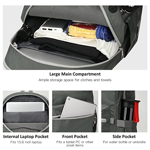 FHDGH 2 in 1 Folding Fishing Chair Bag Backpack Lightweight Backpack Stool Combo Backpack for Camping Fishing Hiking Picnic BBQ (Color : Black, Size : As Shown)