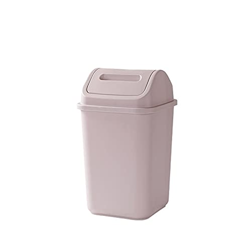 ESASAM Trash Bin， 1pc Recycle Bin Plastic Trash Can Desktop Trash Can with Lid Small Home Office Clean Trash Can Button Desktop Pink (Size : Small)