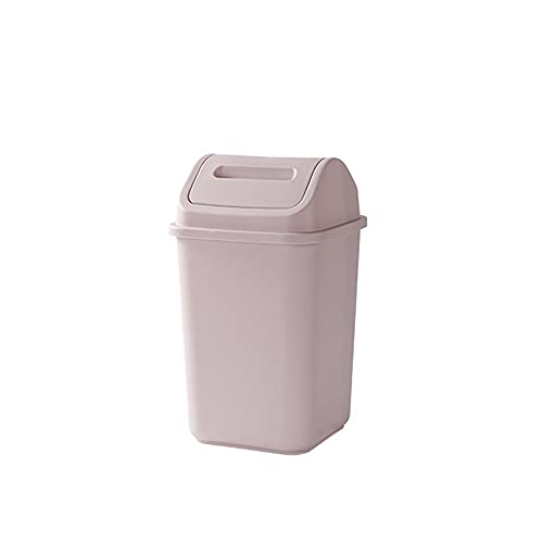 ESASAM Trash Bin, 1pc Recycle Bin Plastic Trash Can Desktop Trash Can with Lid Small Home Office Clean Trash Can Button Desktop Pink (Size : Small)