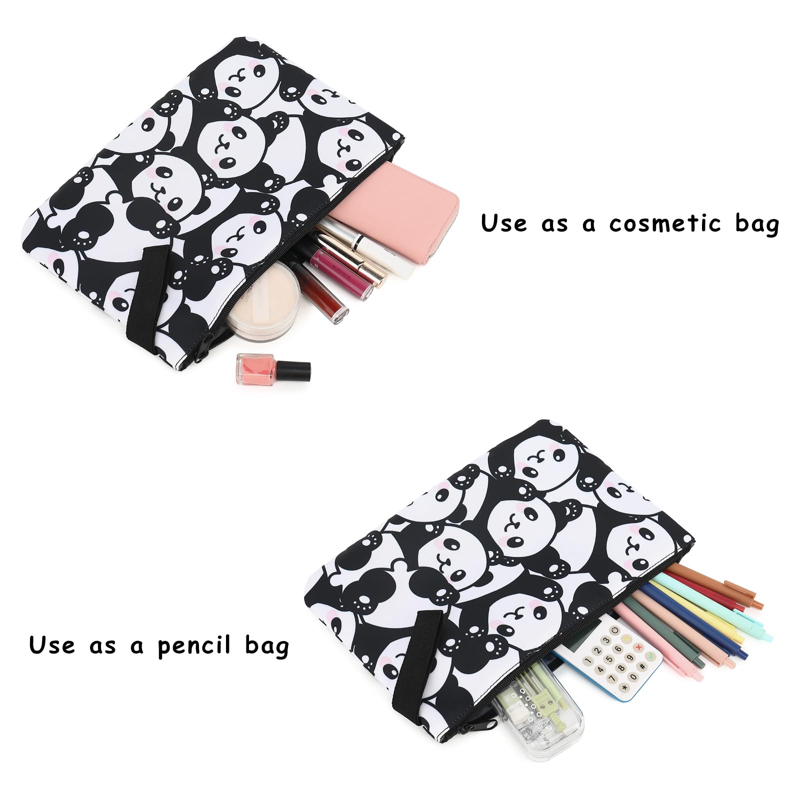 Fuyicat Panda Mesh Backpack for Women Girls, Semi-Transparent School Bag Bookbag See Through Beach Bags for Kids Adults