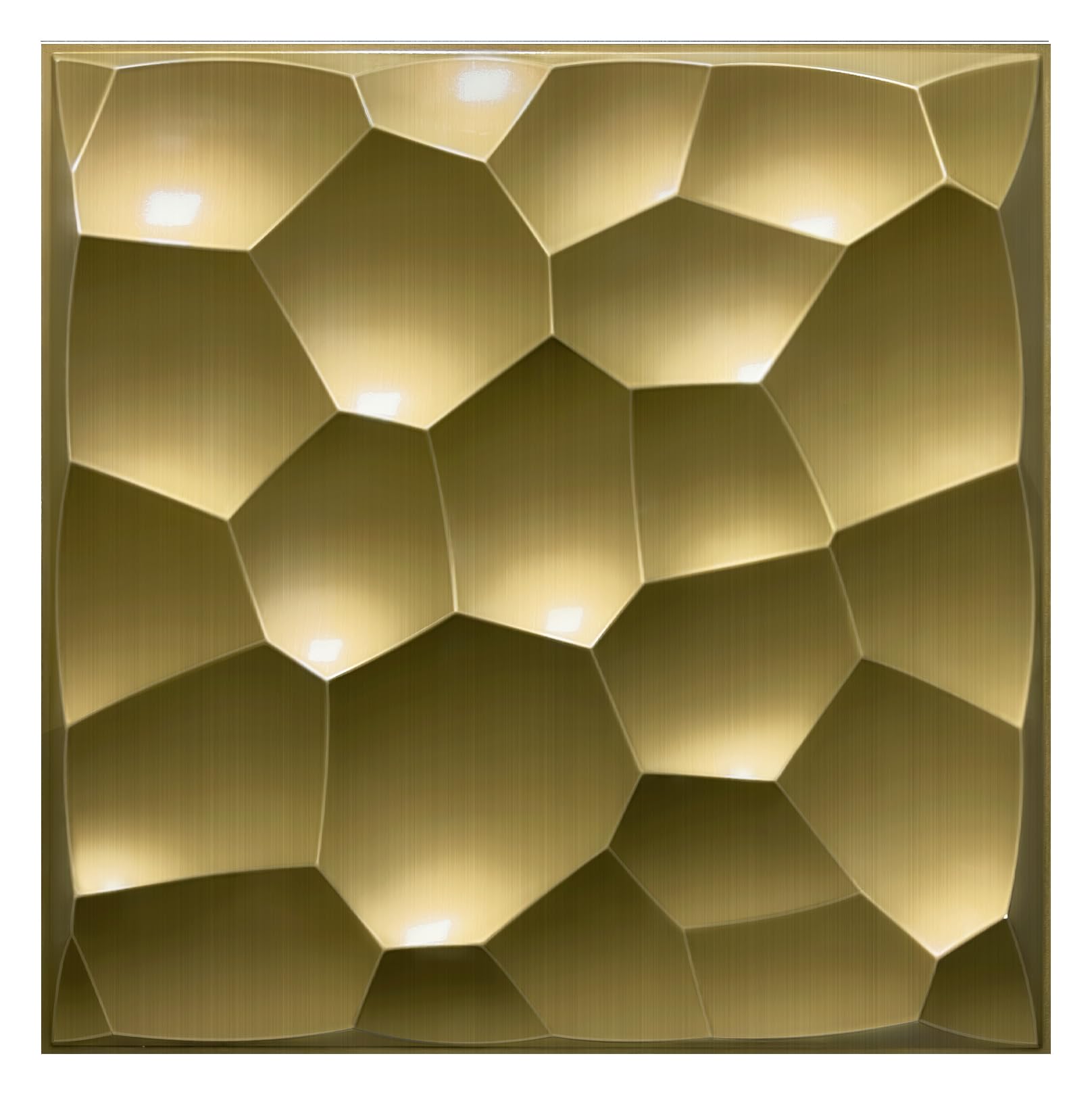 STICKGOO Watercube Wall Panels for Interior Wall Decor, Brushed Gold 3D Wall Decor Panels Peel and Stick, Accent Wall Covering Panels for Lobby, Office