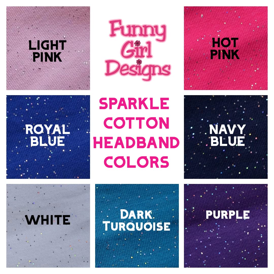 Funny Girl Designs Personalized Embroidered Softball Patch Cotton Stretch Headband Your Custom Colors and Player Name
