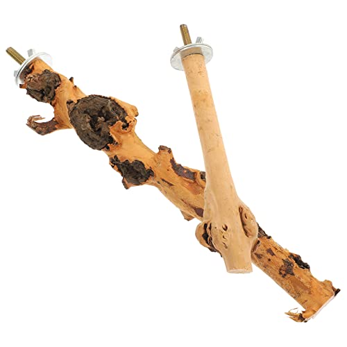 PATKAW Natural Wood Parrot Perch 2pcs Bird Wood Stand Branches Bird Cage Hanging Perch Bird Wooden Chew Toy for Pet Bird Cage Hammock Climbing Toy