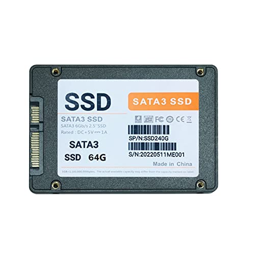 Midautoo Solid State Drive 2.5 Inch SATA3.0 SSD Solid State Drive 64GB Desktop Laptop Solid State Drive Portable Hard Drive