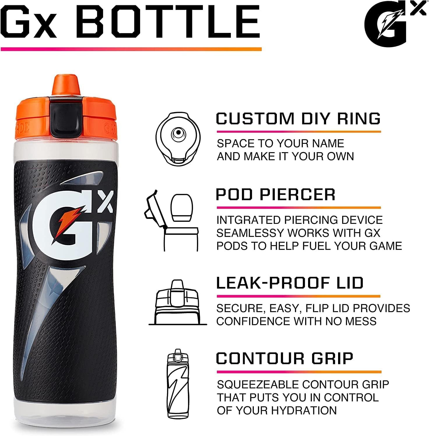 Gatorade Gx Kit, Marble Orange Pastel, 30 Oz