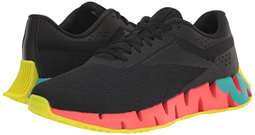 Reebok Men's Zig Dynamica 2.0 Sneaker, Black/Orange Flare/Acid Yellow, 10.5
