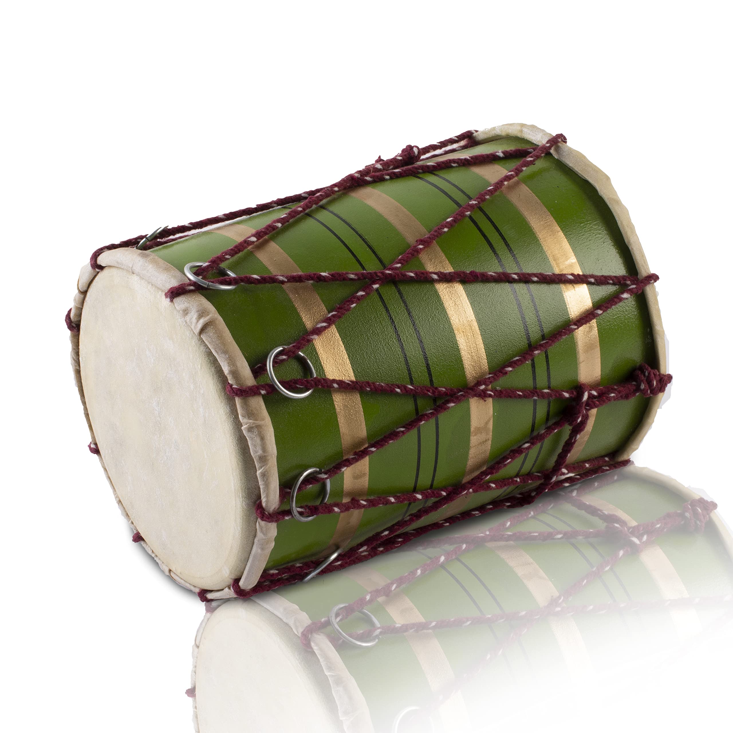 Handmade Wooden & Leather Classical Indian Folk Tabla Drum Set Hand Percussion Drums World Musical Instruments Punjabi Dhol Dholak Dholki 8 x 6 Inches Fun Birthday Housewarming Gift Ideas