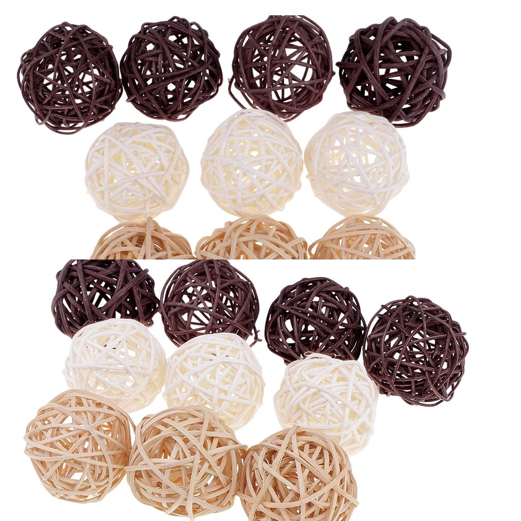 Harilla 50pcs Wicker Rattan Balls Decorative Orbs Vase Fillers, Wicker Balls for Decorating, Wedding Ceremony, Bridal Shower Party, Home Garden Decoration