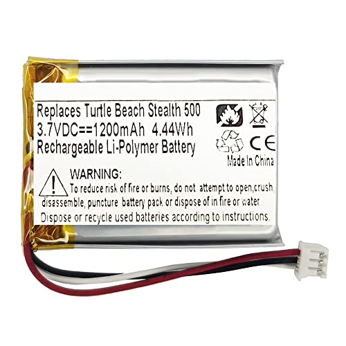 MPF Products 1200mAh Extended FT603048P Battery Replacement Compatible with Turtle Beach Ear Force Stealth 400, Stealth 420X, Stealth 450, Stealth 500, Stealth 600 Wireless Gaming Headsets