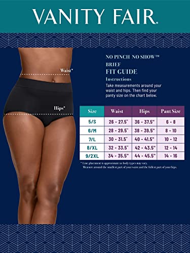 Vanity Fair Women's Seamless Underwear, Light Smoothing, No Pinch No Show, Brief-3 Pack-Neutral/Neutral/Neutral, 8