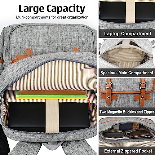 Nicole Miller Travel Laptop Backpack-Business Anti Theft Vintage Backpack with USB Charging Port-Water Resistant Computer Bag
