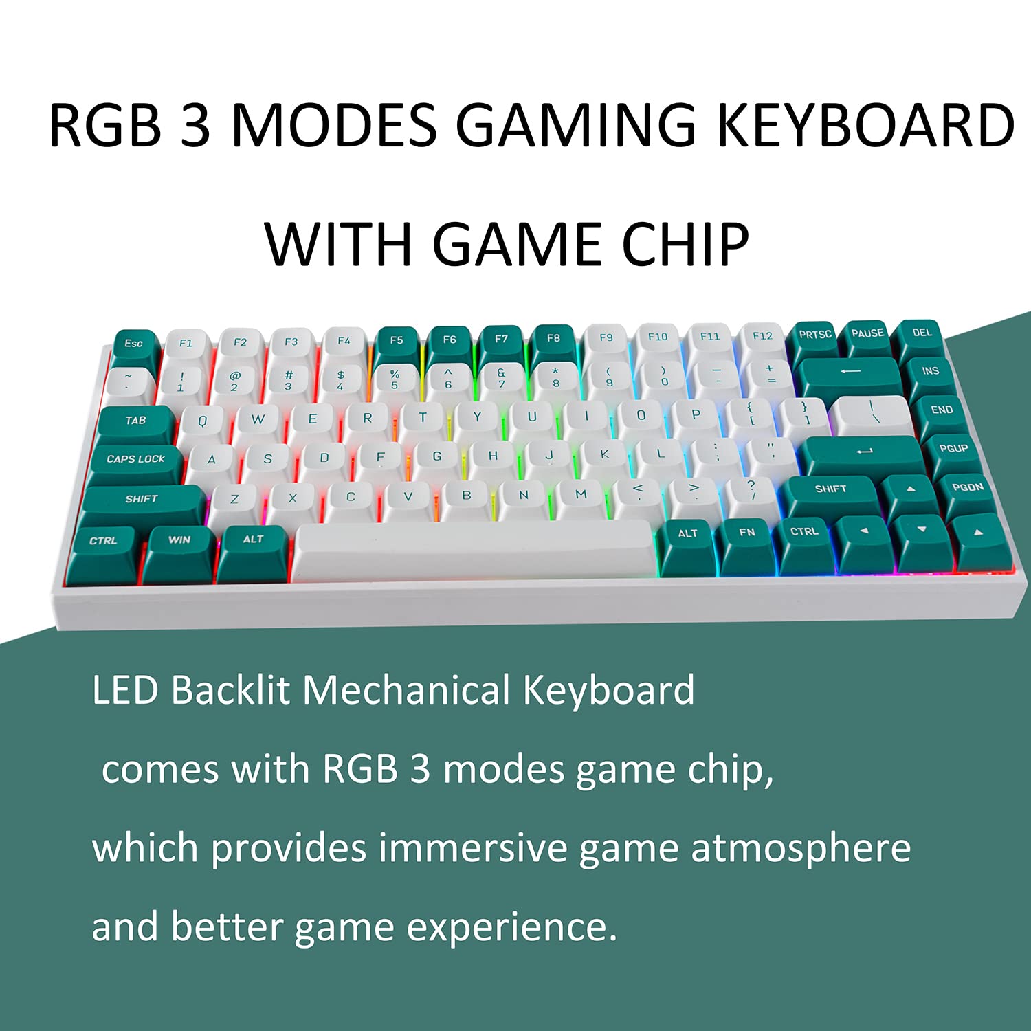 ONE METER 75% Wireless Mechanical Keyboard, Hot Swappable Mechanical Gaming Keyboard with Gateron Magnetic Jade Switches and PBT Keycaps RGB LED Backlit