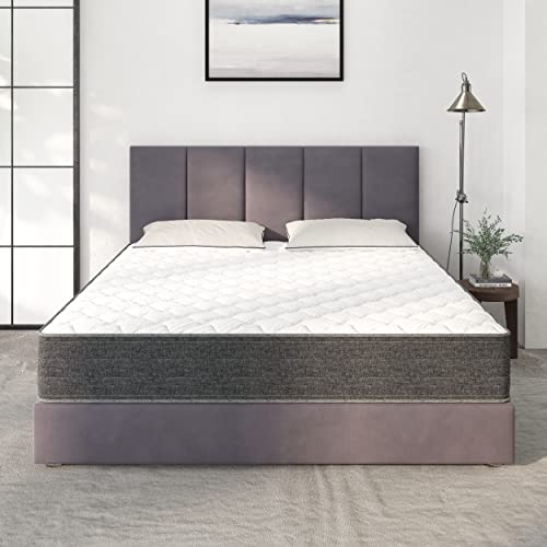 NapQueen 8 Inch Victoria Hybrid Queen Size, Cooling Gel Infused Memory Foam and Pocket Spring Mattress, Bed in a Box, White