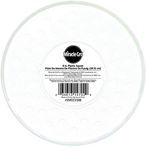 Miracle-Gro SMGCVS08 8" Plastic Saucer, Clear