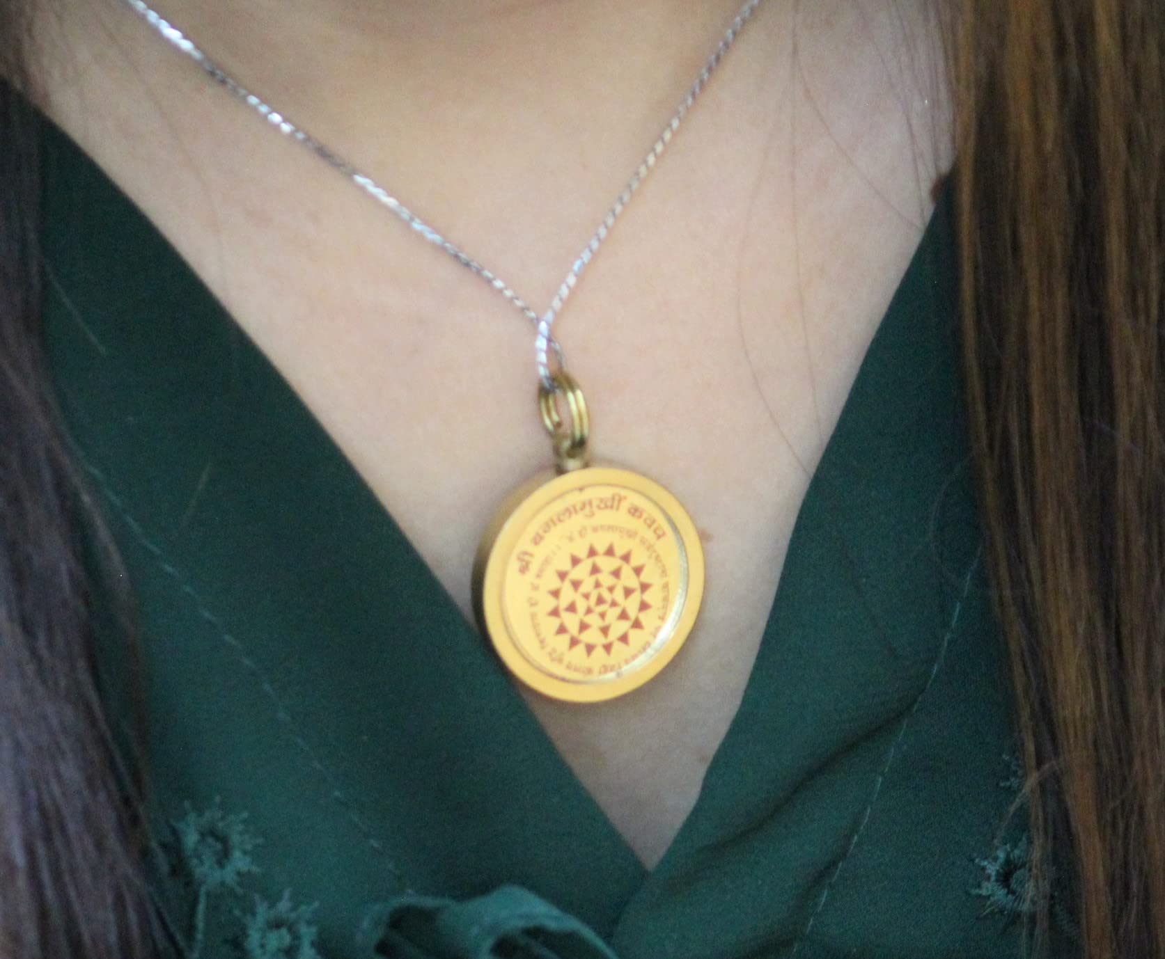 Jet Unique design BAGLAMUKHI Yantra Pendant Remove Negativity positive energy unisex Pendants Good look Pendant (Baglamukhi Yantra)