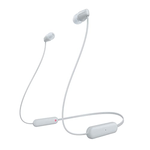 Sony WI-C100 Wireless in-Ear Bluetooth Headphones with Built-in Microphone, White