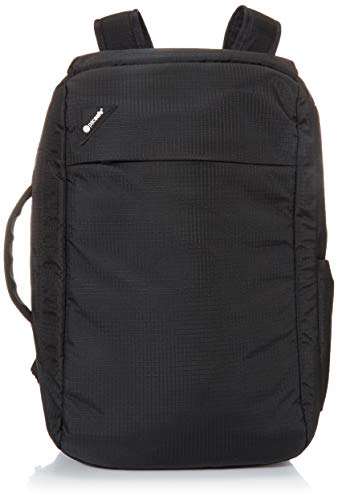 Pacsafe Vibe 28 Liter Anti Theft Commuter Backpack Opens Suitcase Style and Fits 16 inch Laptop Casual Daypack, Black, One Size