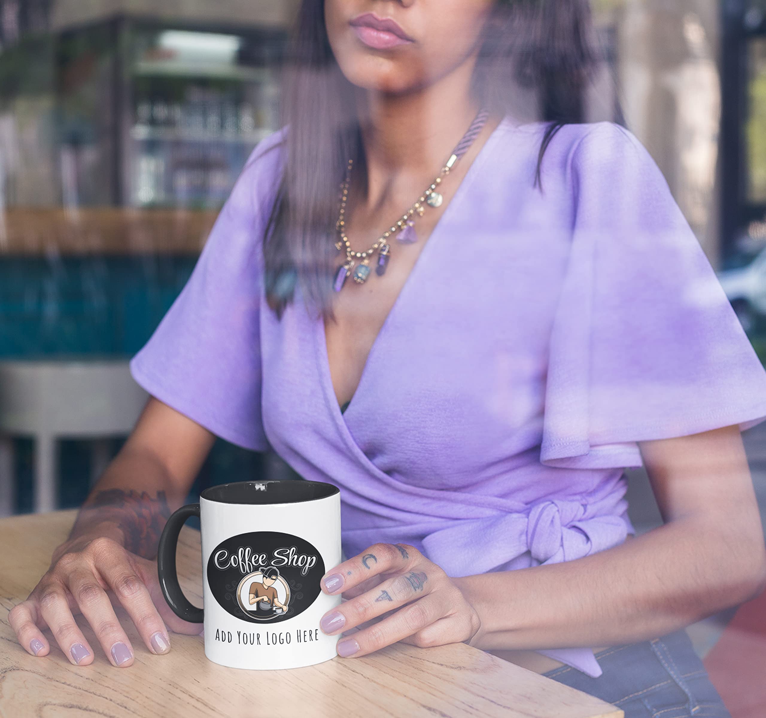 HomeBee Personalized Coffee Mug | Custom Photo Text or Logo Ceramic Mug | Customized 11 Oz Tea Cup β Unique Gift for Men & Women | Taza Personalizadas Design with Picture and Words | White β Black