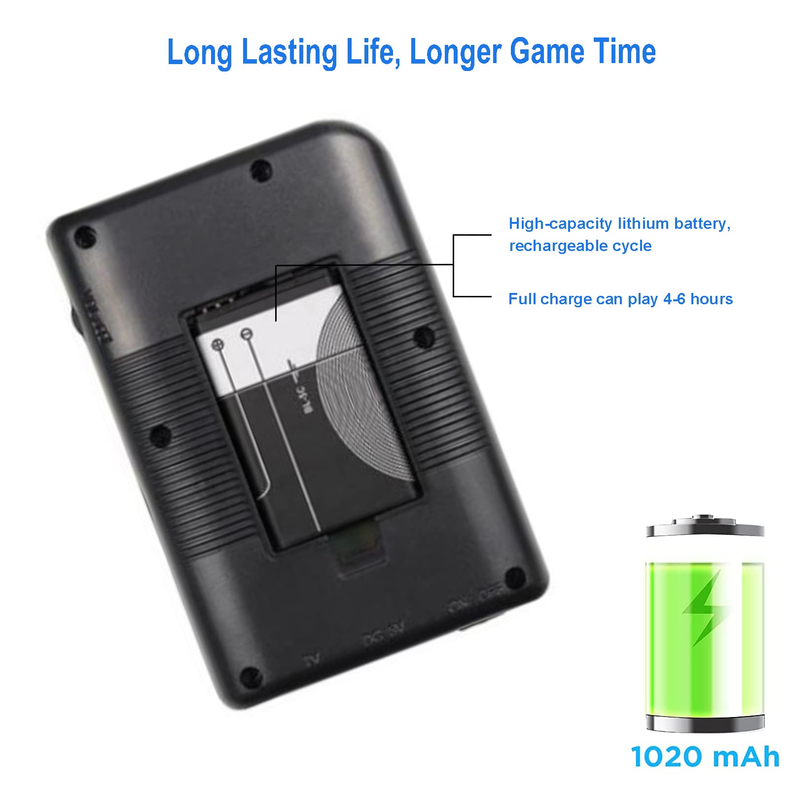 Handheld Game Console-Portable Retro Video Game with 400 Classic FC Games, 2.8 Inch Color Screen, Support TV Connection & Two Players, 1020mAh Rechargeable Battery Present.Christmas gift,Birthday gift