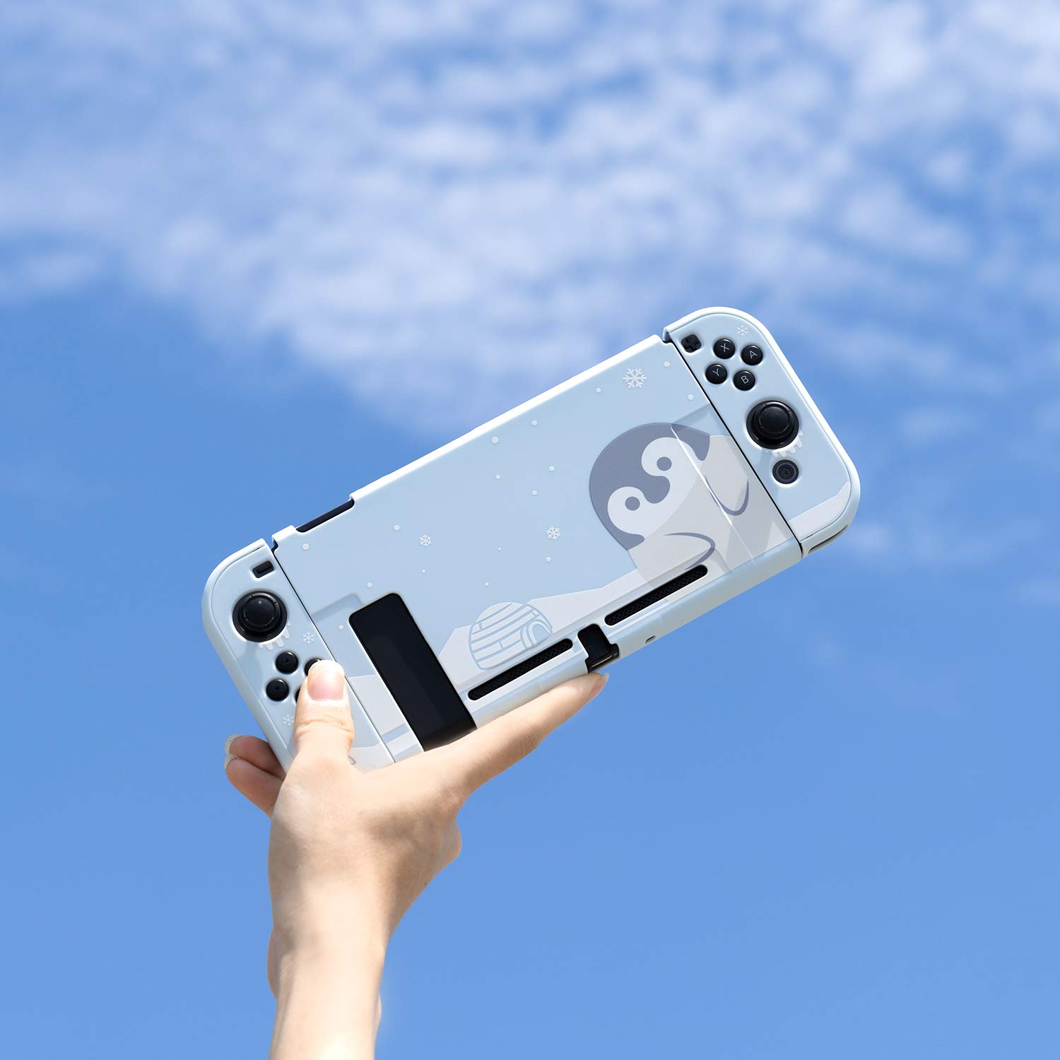 GeekShare Protective Case Slim Cover Case Compatible with Nintendo Switch and Joy Con - Shock-Absorption and Anti-Scratch (Penguin)