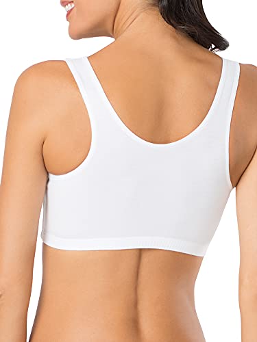 Fruit Of The Loom Womens Built Up Tank Style Sports Bra, White/White/White, 38 US