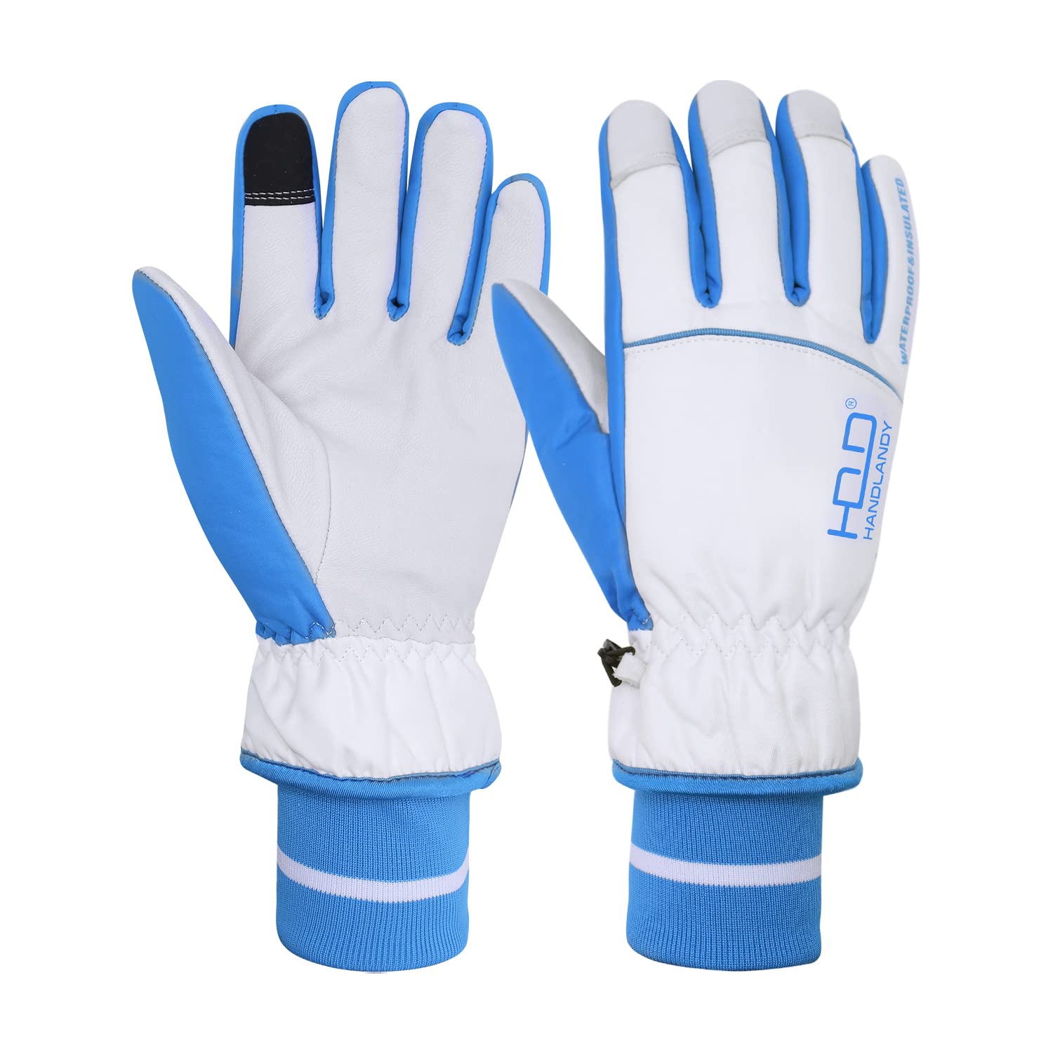 HANDLANDY Insulated Work Gloves Waterproof for Men Women, 3M Thinsulate Ski Gloves Winter Cold Weather Work Gloves Touchscreen (Medium, Black)