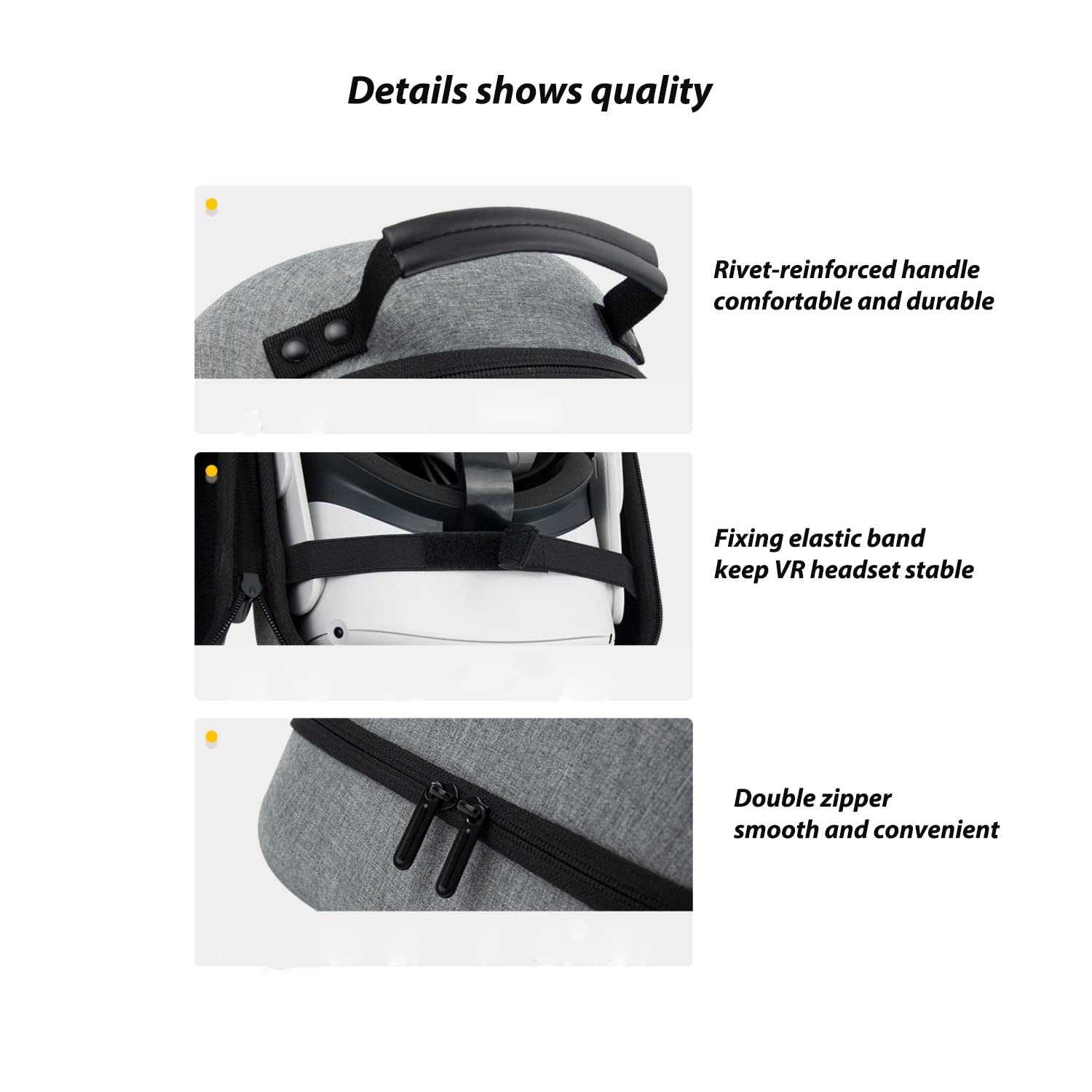 Hard Carrying Case for Oculus Quest 2 Elite Strap,Headset Storage Bag Splashproof Case for VR Headset,Protection Case Travel and Home Storage,Grey