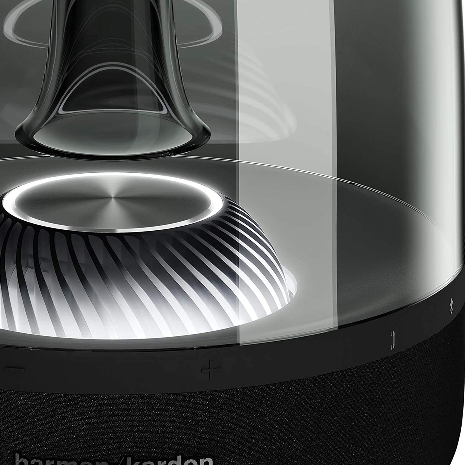 Harman Kardon Aura Studio 3 - Elegant, BT Wireless Speaker with Premium Design and Ambient Lighting- Black