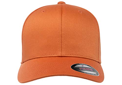 Flexfit Men's Athletic Baseball Fitted Cap, Orange, Small-Medium
