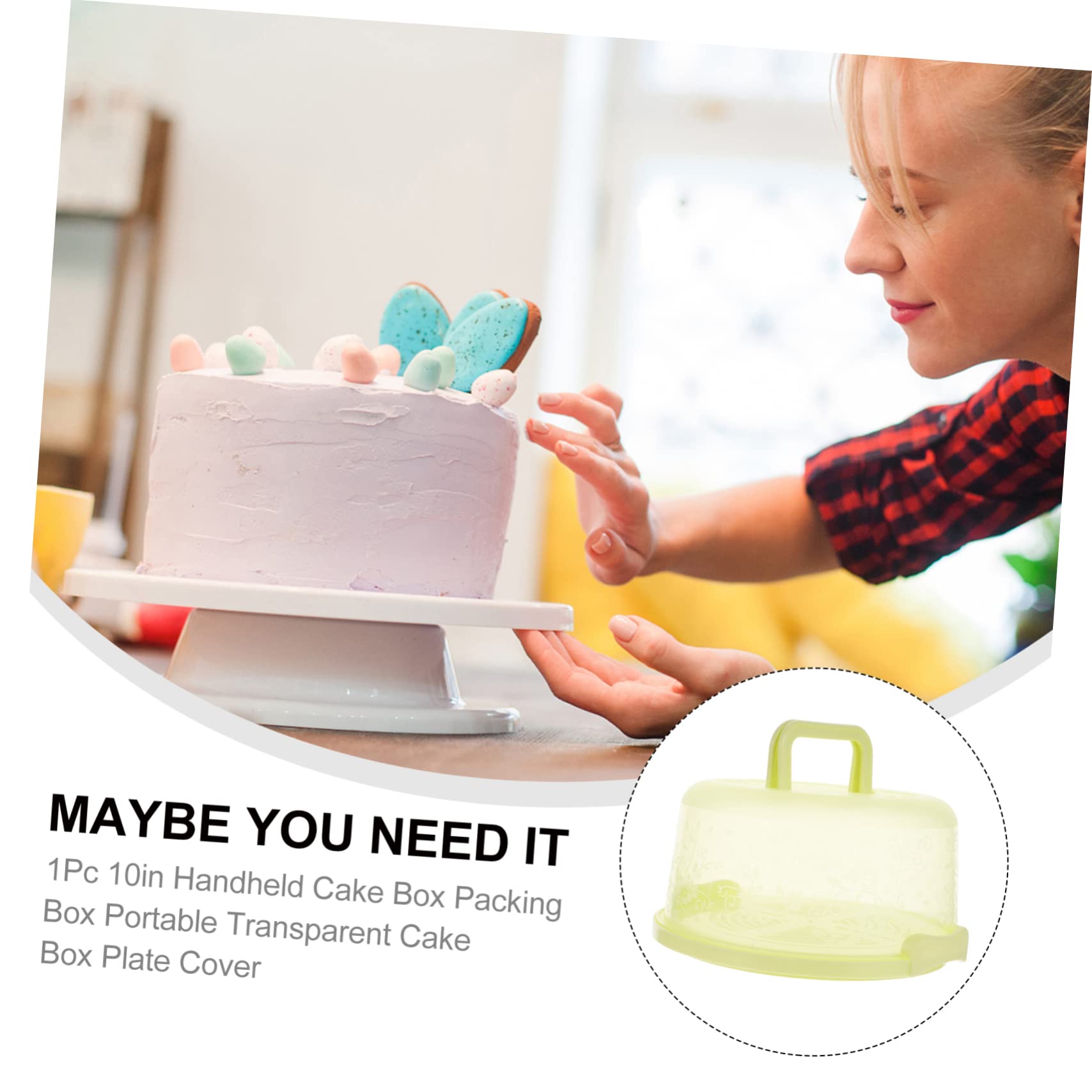 FELTECHELECTR 1pc Cake Box Cake Carrier Cupcake Holder Mini Cakes Decorative Serving Tray Cake Cover Cupcake Storage Containers Round Storage Container Desert Biscuit Freezer Container Box Pie