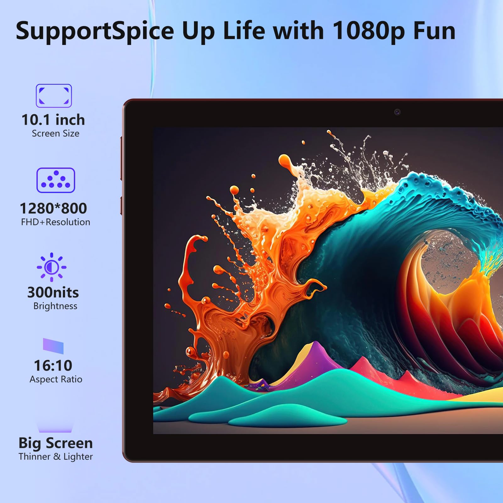 HOTTABLET Tablets Android 11 Tablet 4GB RAM 64 ROM 10 inch Tablet PC, IPS Touch Screen, Dual Camera, WiFi Computer Tablet, 6000mAh Tablet, Red