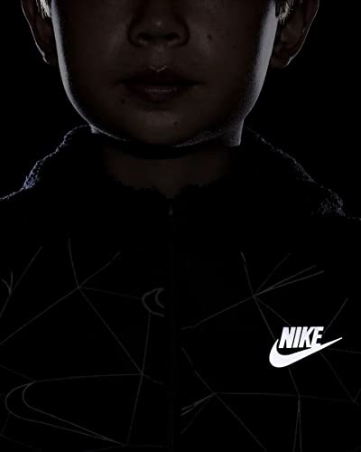 Nike Kids Boy's NSW Print Full Zip (Big Kids) Black/Black/Reflective Silver LG (14-16 Big Kids)
