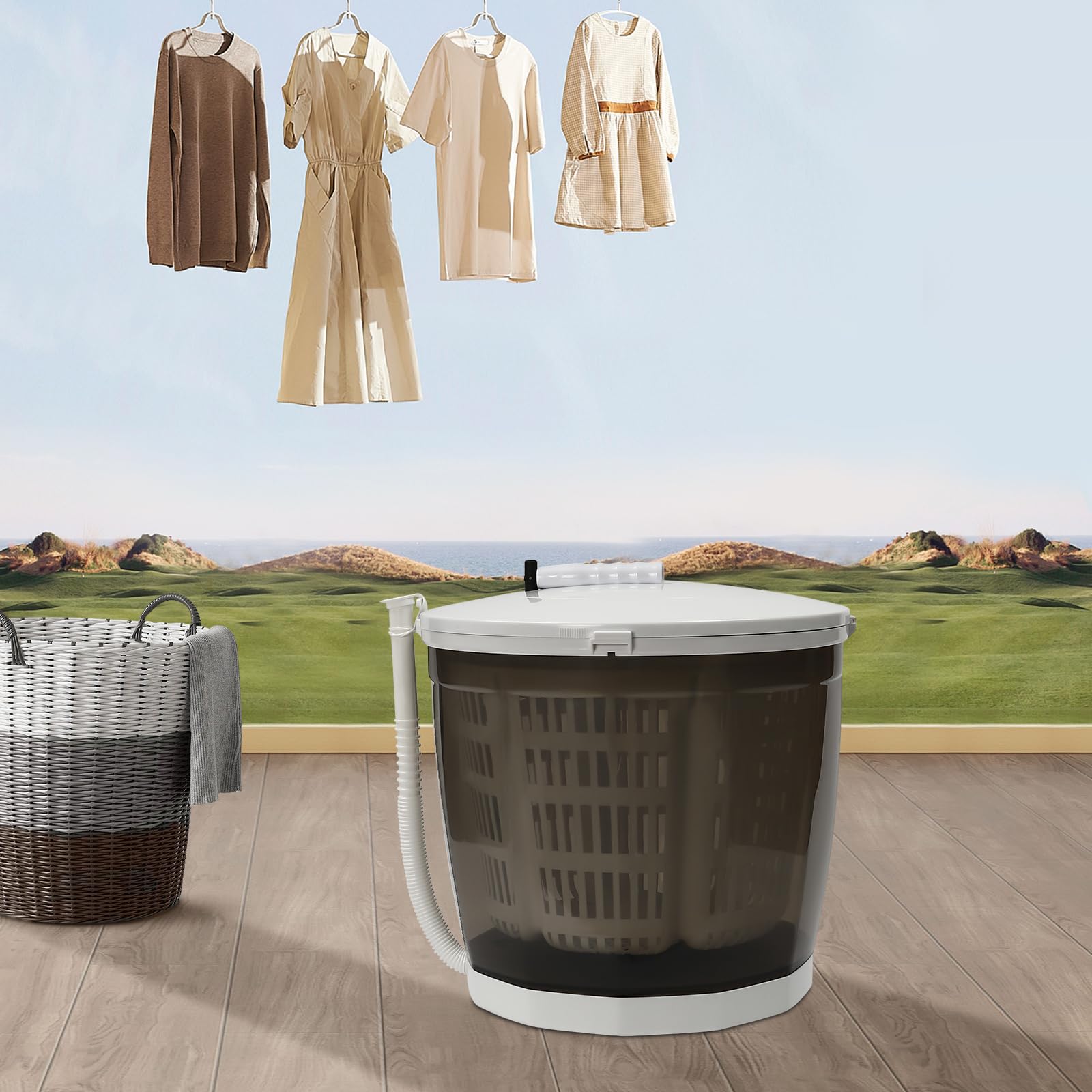 Portable Washing Machine and Dryer, 2 in 1 Manual Washing Machine, Load 4.41 Lbs Non-Electric Mini Traveling Washing Machine for Home Outdoor