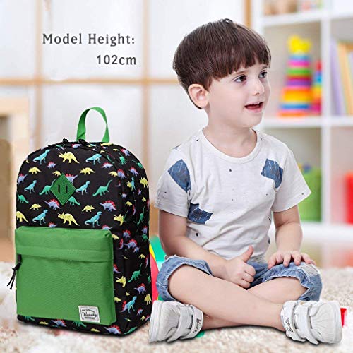 VASCHY Cute Preschool Backpack and Insulated Lunch Bag Dinosaurs Bundle