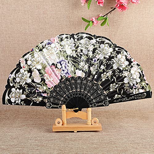 Folding Fan Vintage Pattern Chinese Style Hand Held Fans Silk Plastic Folding Fans Summer Wedding Party Fan Elegant Pattern Pocket Gift (8) (2)