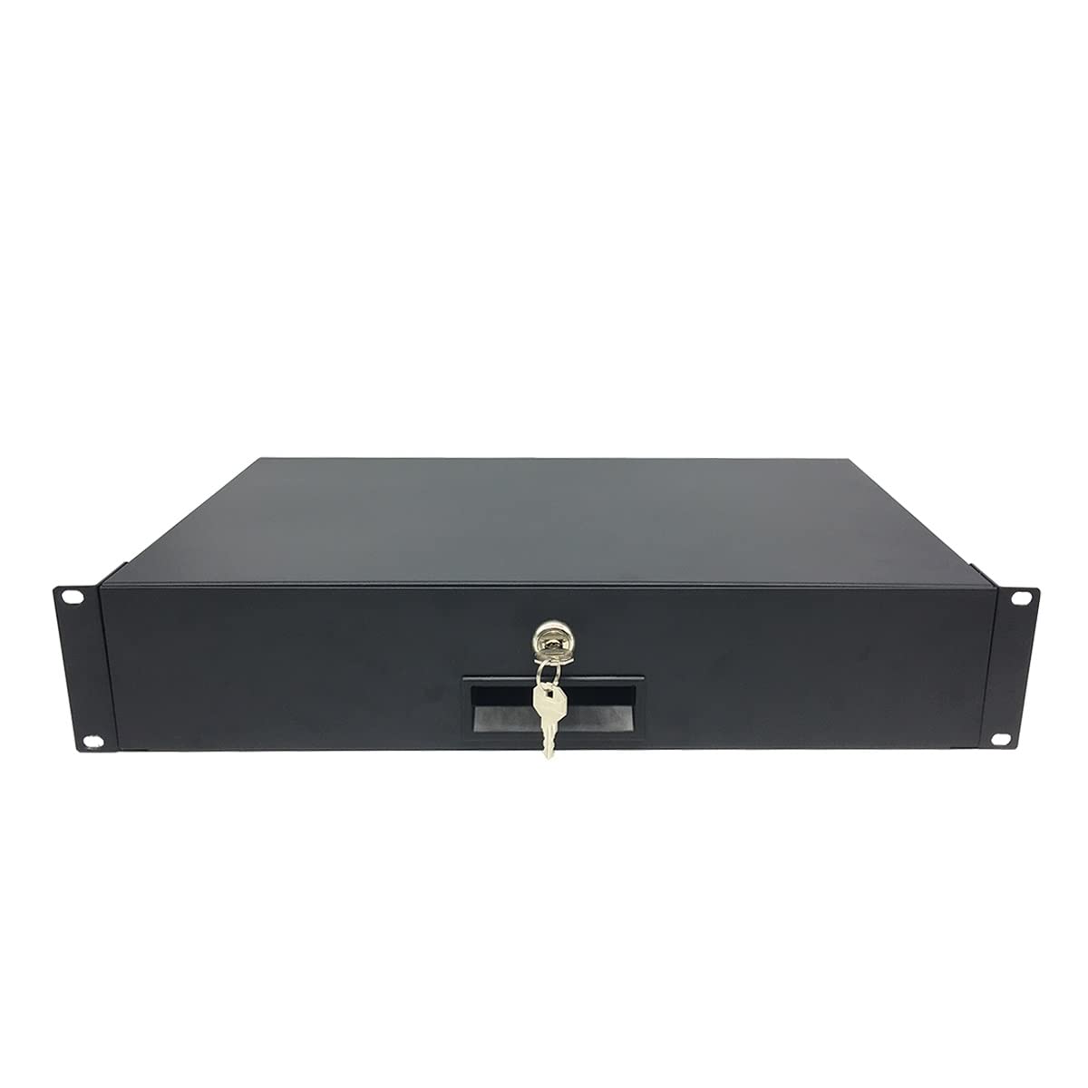 HQYing 2U Rack Mount Drawer for 19-Inch Network/AV/DJ Equipments Cabinet or Server Rack with Lock and Key,12.6 Inch Deep (2U12.6In)