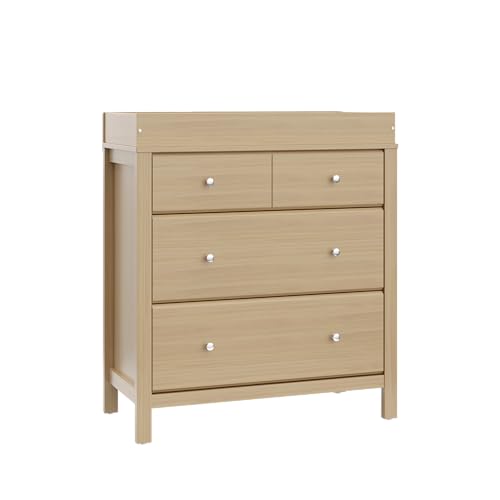 Storkcraft Carmel 3 Drawer Chest with Changing Topper (Driftwood) – GREENGUARD Gold Certified, Dresser For Nursery, 3 Drawer Dresser, Kids Dresser, Nursery Dresser Drawer Organizer, Chest of Drawers
