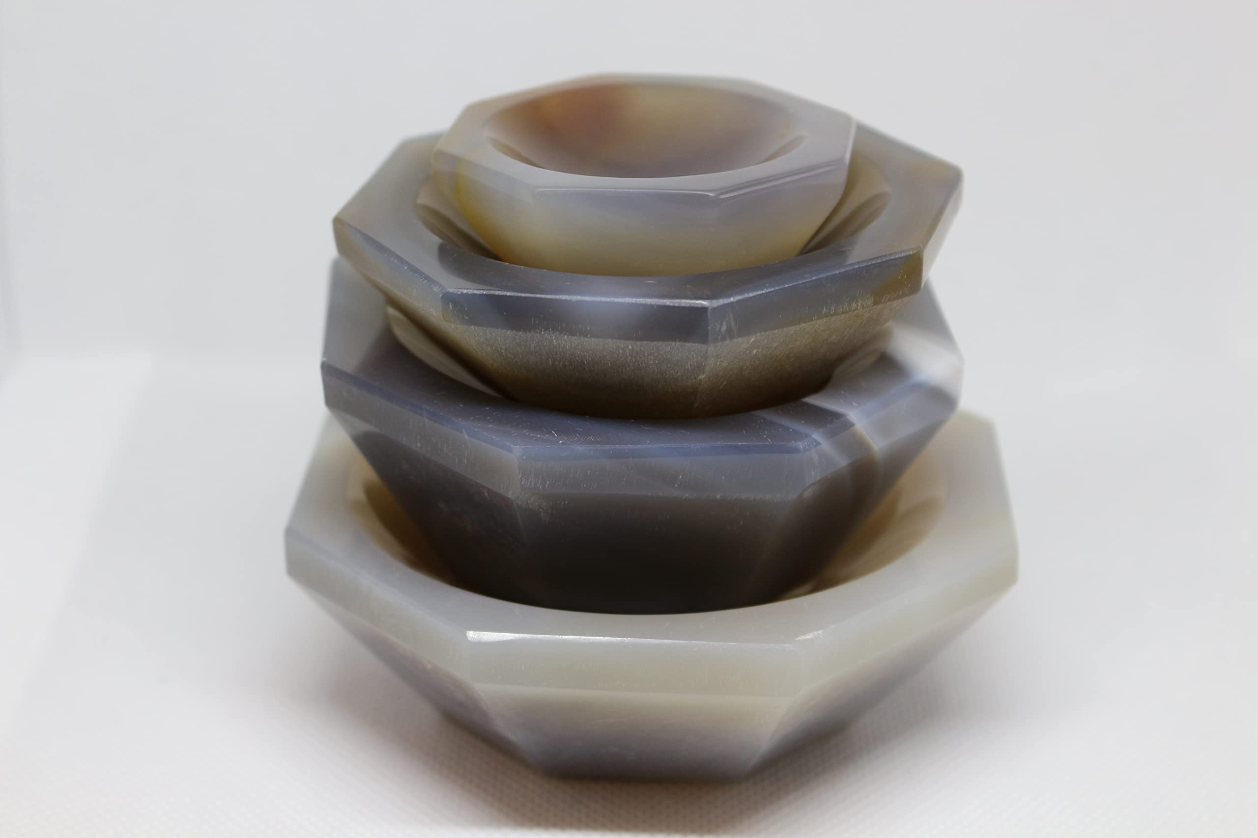 LAB4US Agate Mortar and Handheld Set ID 50mm Natural Agate Grinder for Lab Grinding Polished Brazilian Agate Internal Diameter 50mm, External Diameter 60mm; Depth 12mm; Hardness 7-7.2(50mm)