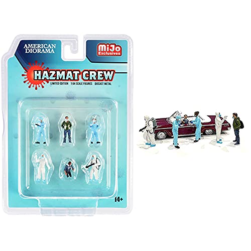 Hazmat Crew 6 Piece Diecast Figurine Set for 1/64 Scale Models by American Diorama 76466