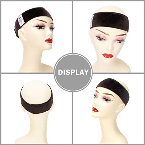 GEX Wig Grip Band Flexible Velvet Scarf Head Hair Band Wig Band with Adjustable Fastern (Dark Brown)