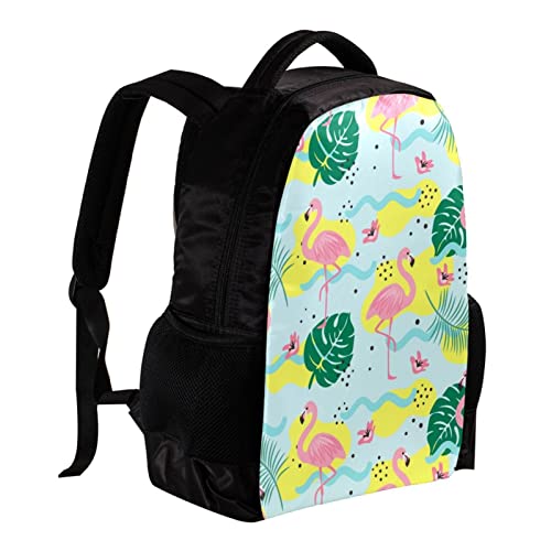 VBFOFBV Backpack for Women Daypack Laptop Backpack Travel Casual Bag, Seamless Flamingo Palm Leaf Flower