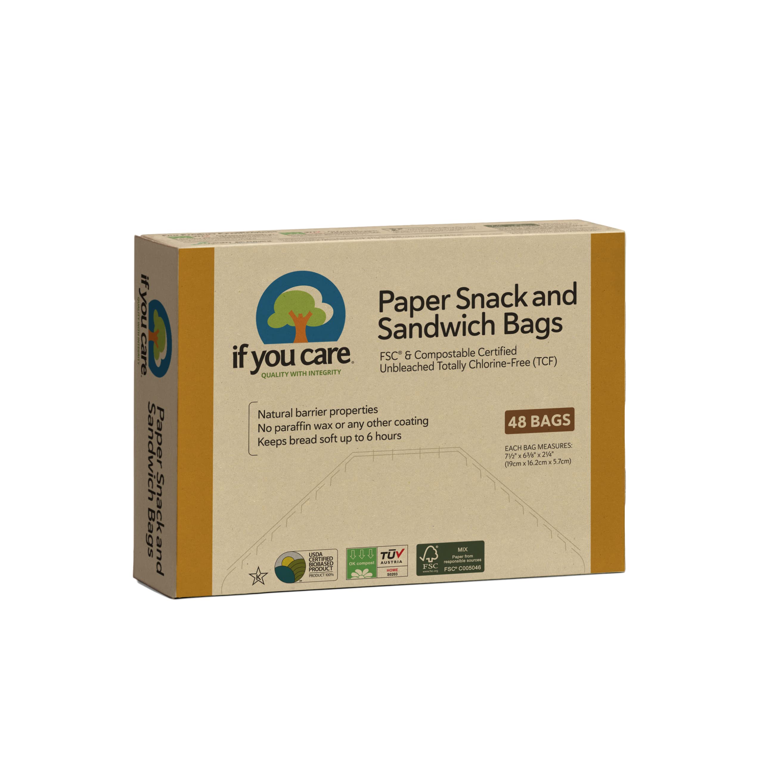 If You Care Sandwich Bags, Natural, 48 Count (Pack of 2)