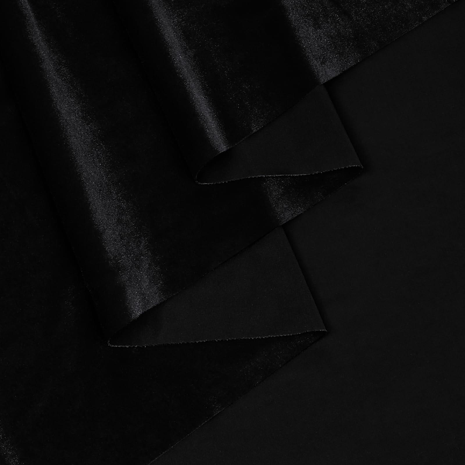KKJIAF Black Stretch Velvet Fabric 60 Inch Wide, 1 Yard Soft Stretchy Fabric for Sewing Clothes, Apparel, Costume, Crafts - 90% Polyester 10% Spandex