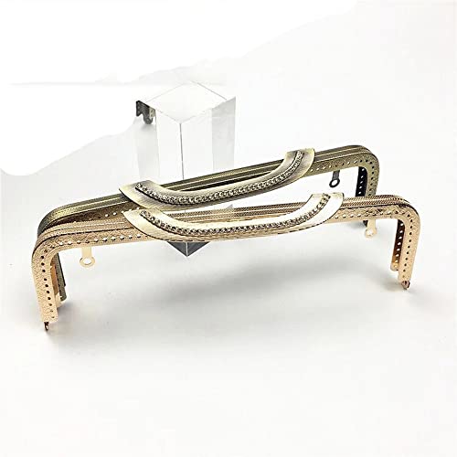 LEPSJGC Bronze Knurling Purse Frame Diamond Handle Women Handbag Metal Clasp Hardware Accessories